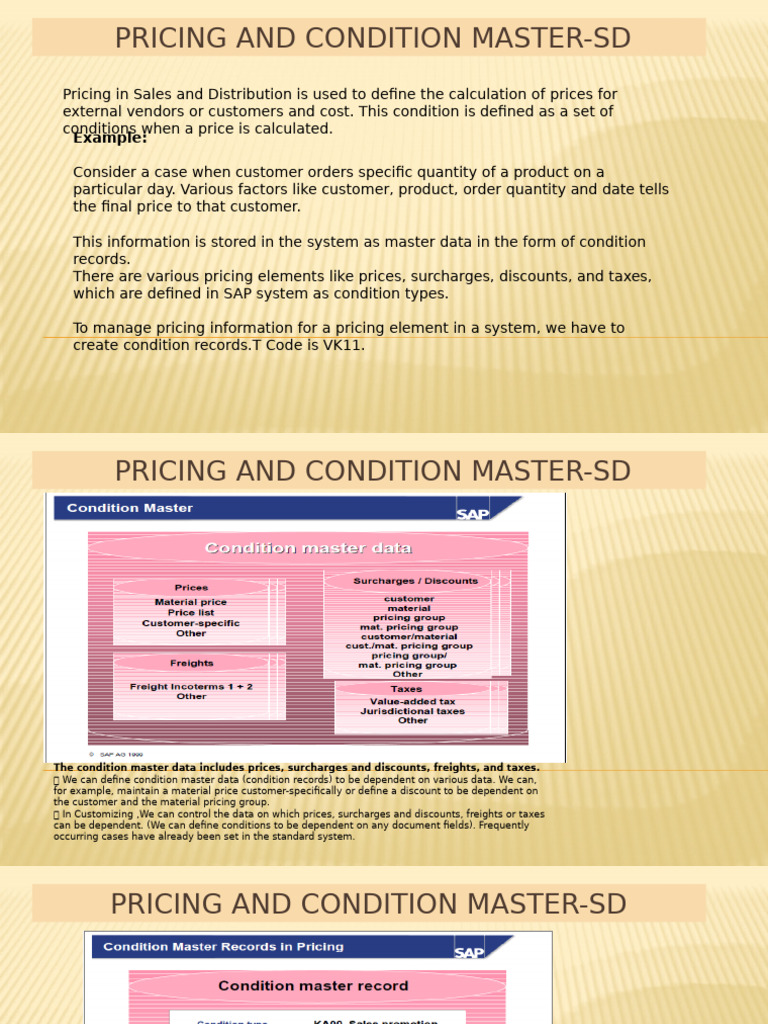 06 - Pricing and Condition Master in SD | PDF