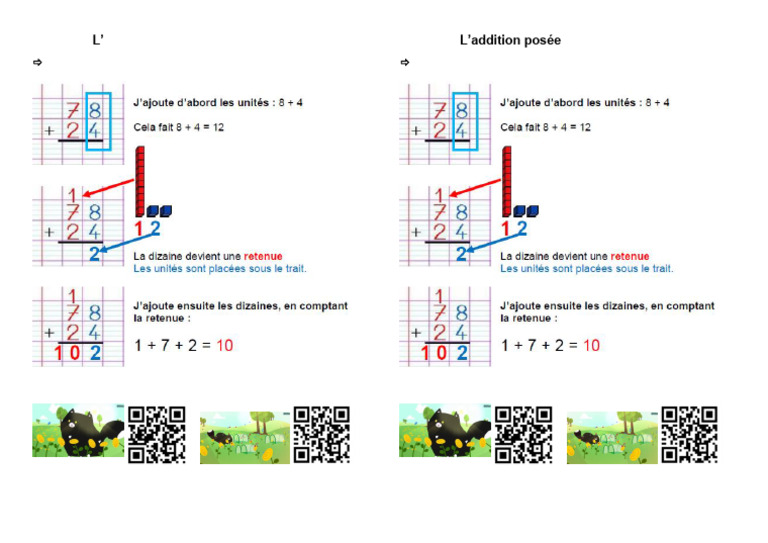 CE1_lecon 4_addition posée | PDF
