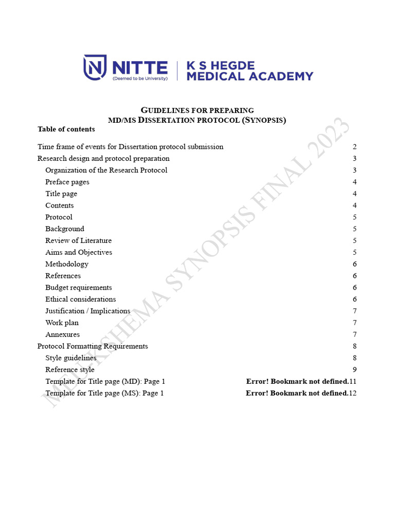 MDMS Protocol guidelines | PDF