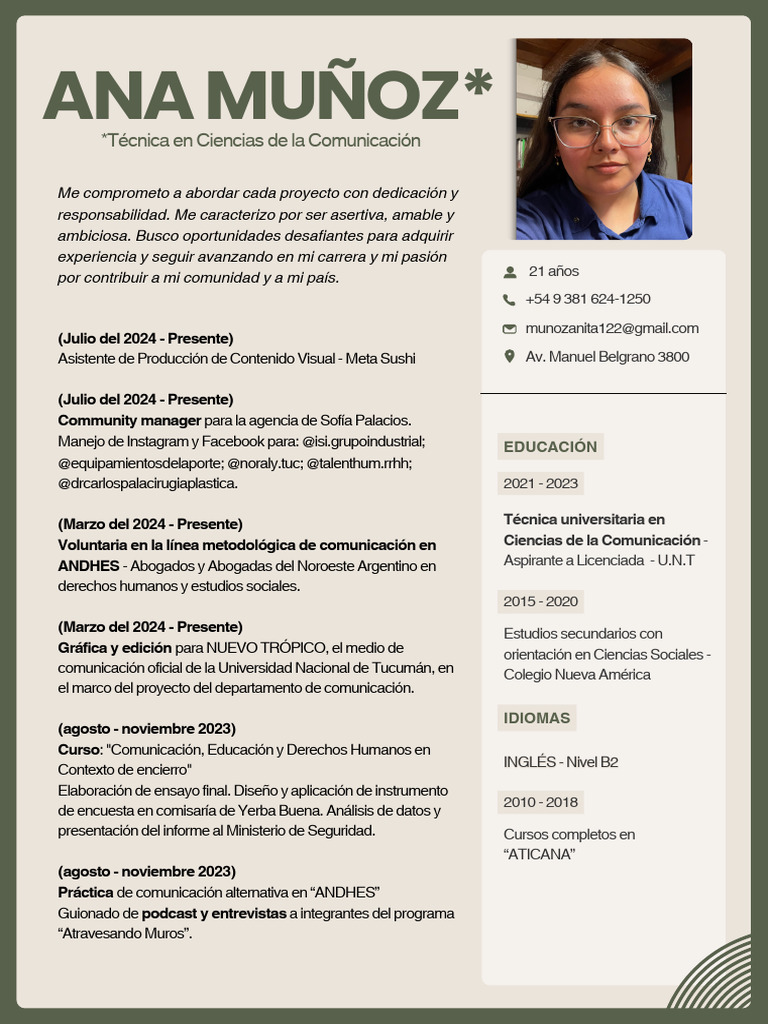CV - Muñoz Ana | PDF