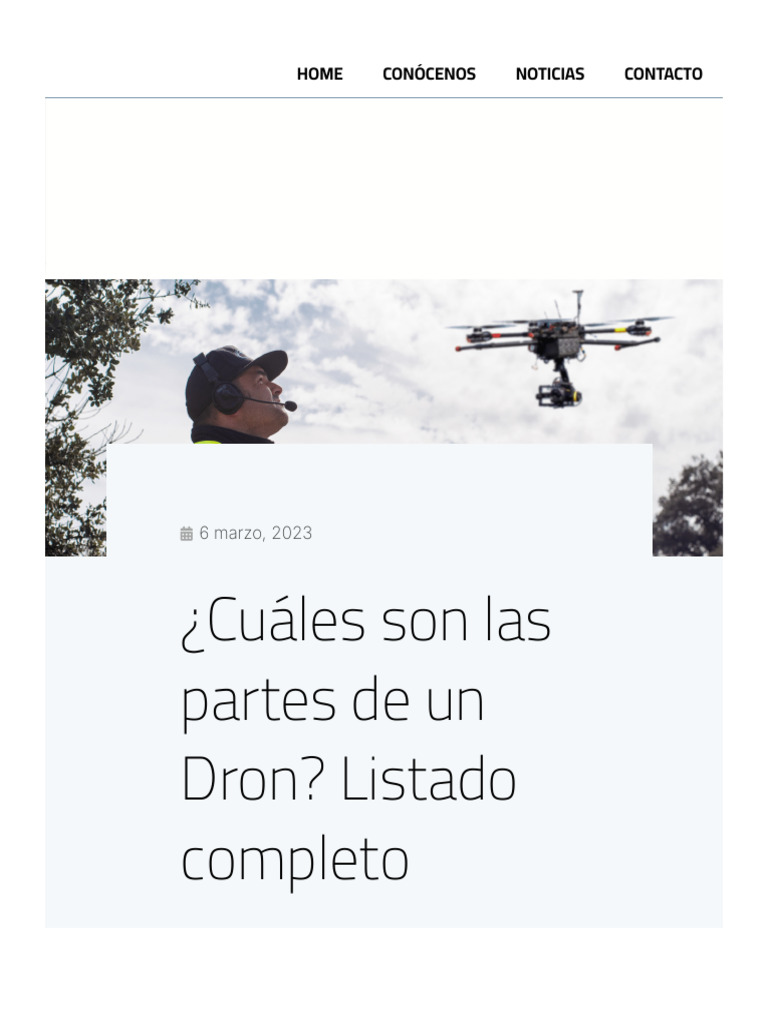 ¿Cuáles Son Las Partes de Un Dron? Listado Completo | PDF