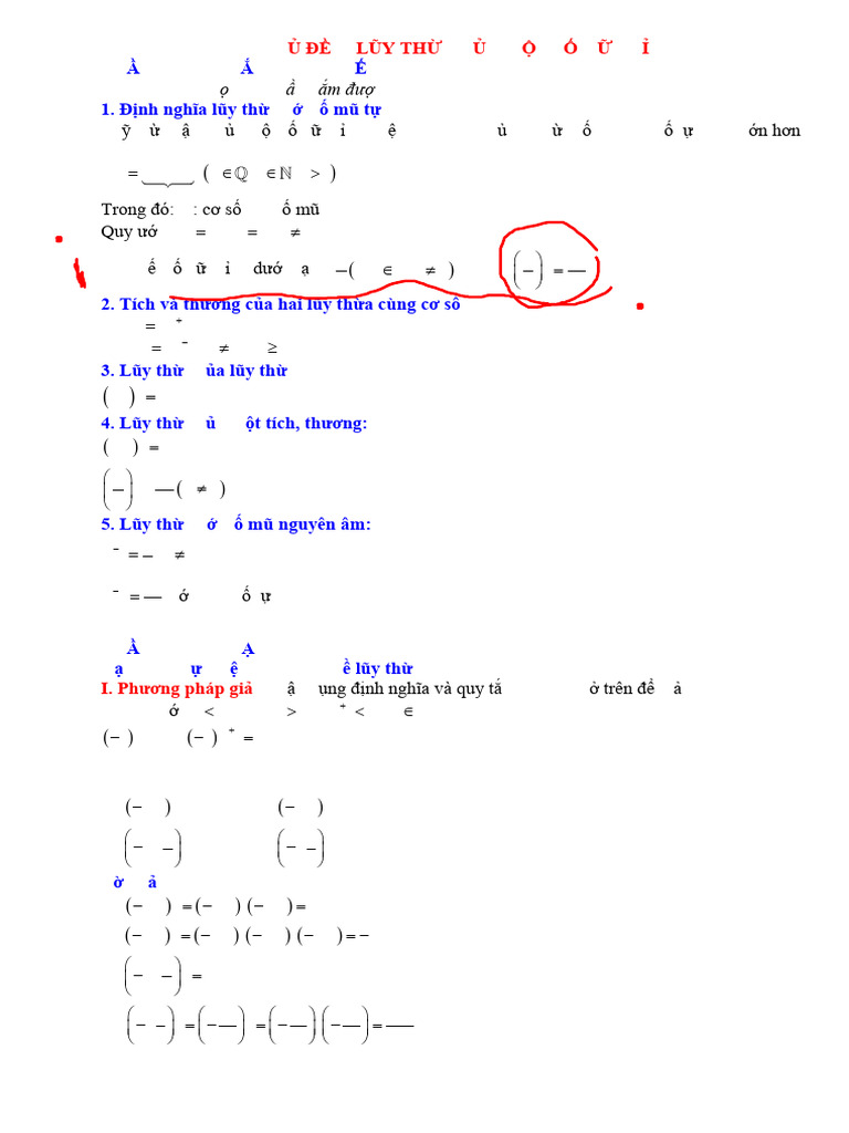Chuyen de Luy Thua Cua Mot So Huu Ti Toan 7 | PDF