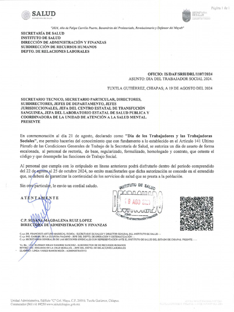 Circular Dia Del Trabajador Social 2024 | PDF