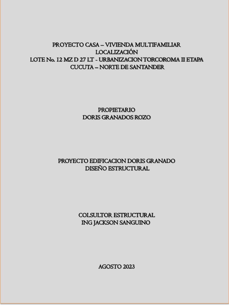 Memoria - Vivienda Doris Granados - 3 Pisos | PDF