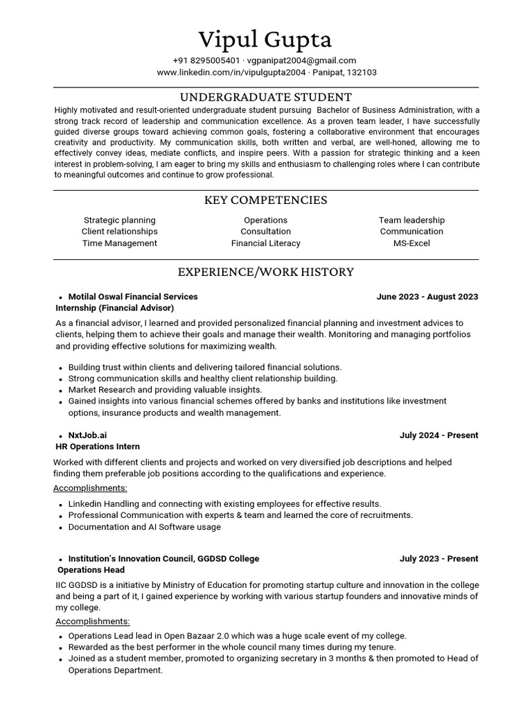 Vipul Gupta's CV | PDF