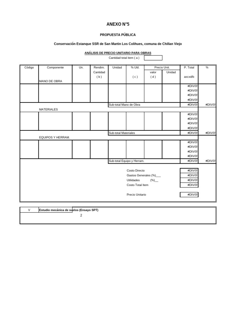 Anexo N°5. A.P.U | PDF