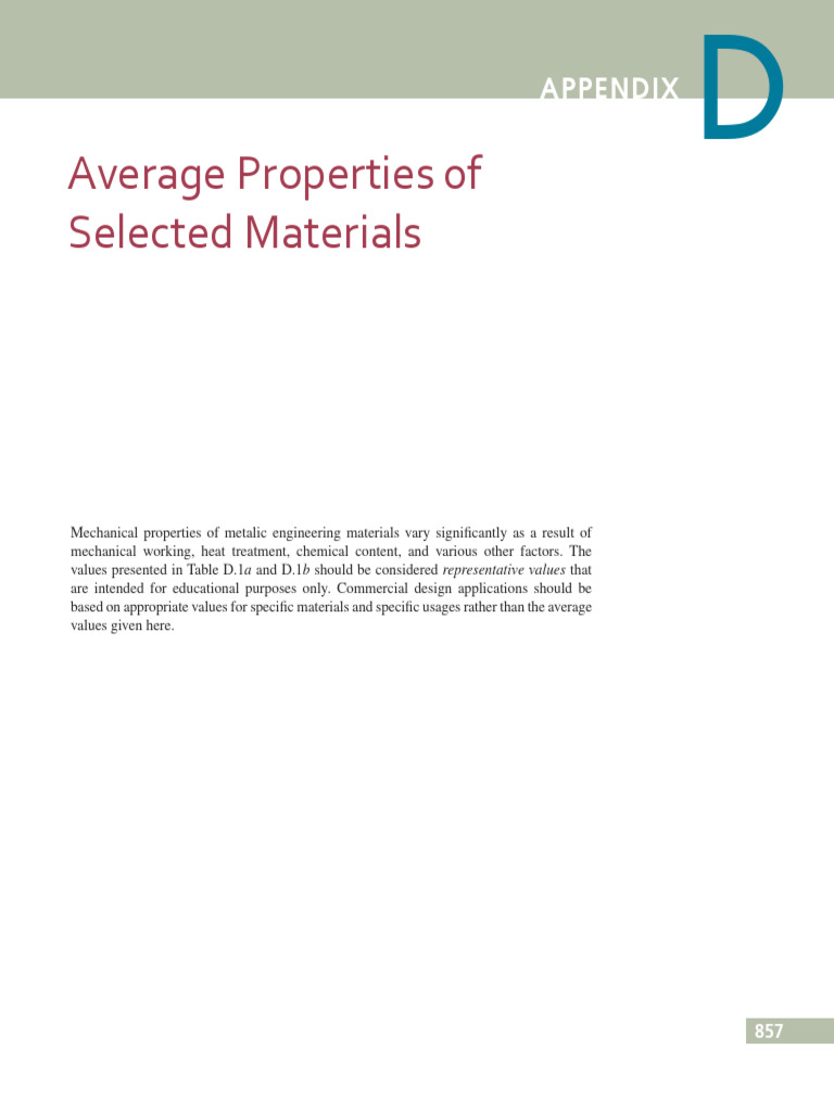 Appendix D. properpties of materials | PDF