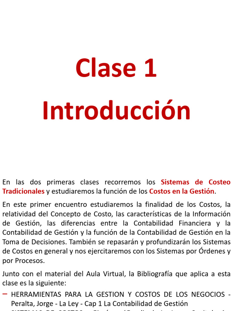 001 2023 Gestion y Costos - Clase 01 - Introducción | PDF