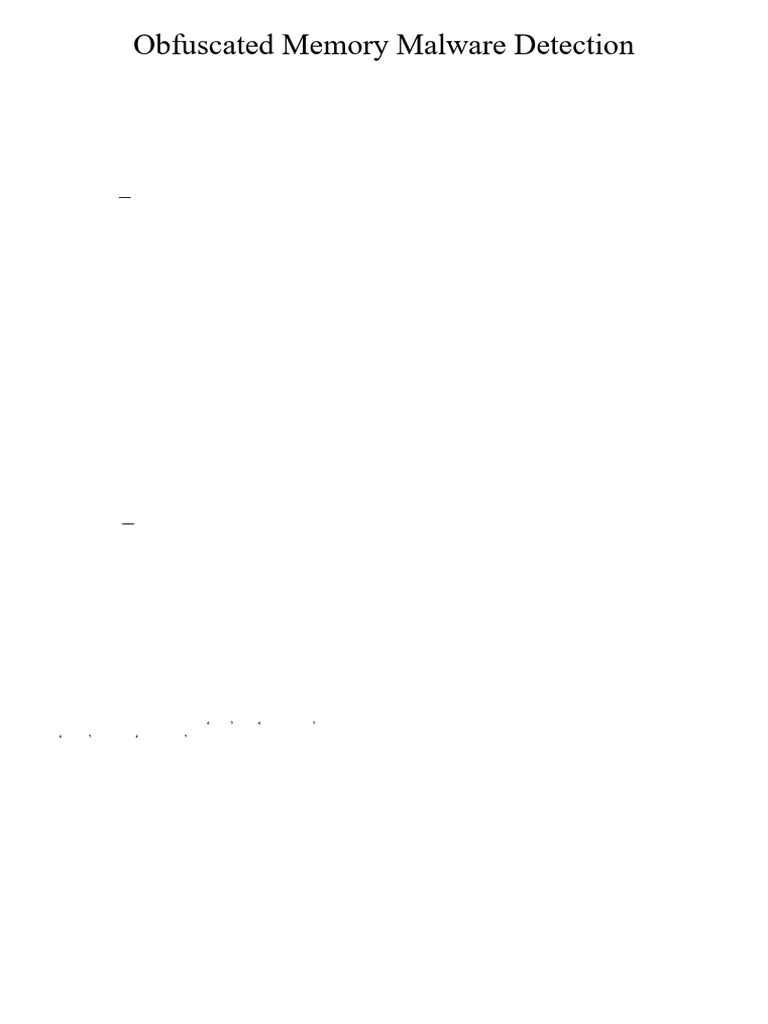 Obfuscated Memory Malware Detection | PDF | Malware | Computers