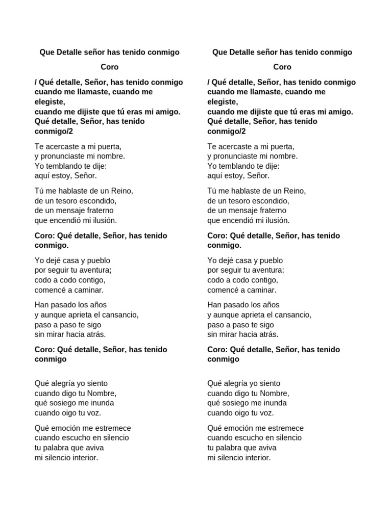 Qué Detalle, Señor: Reflexiones de Fe | PDF