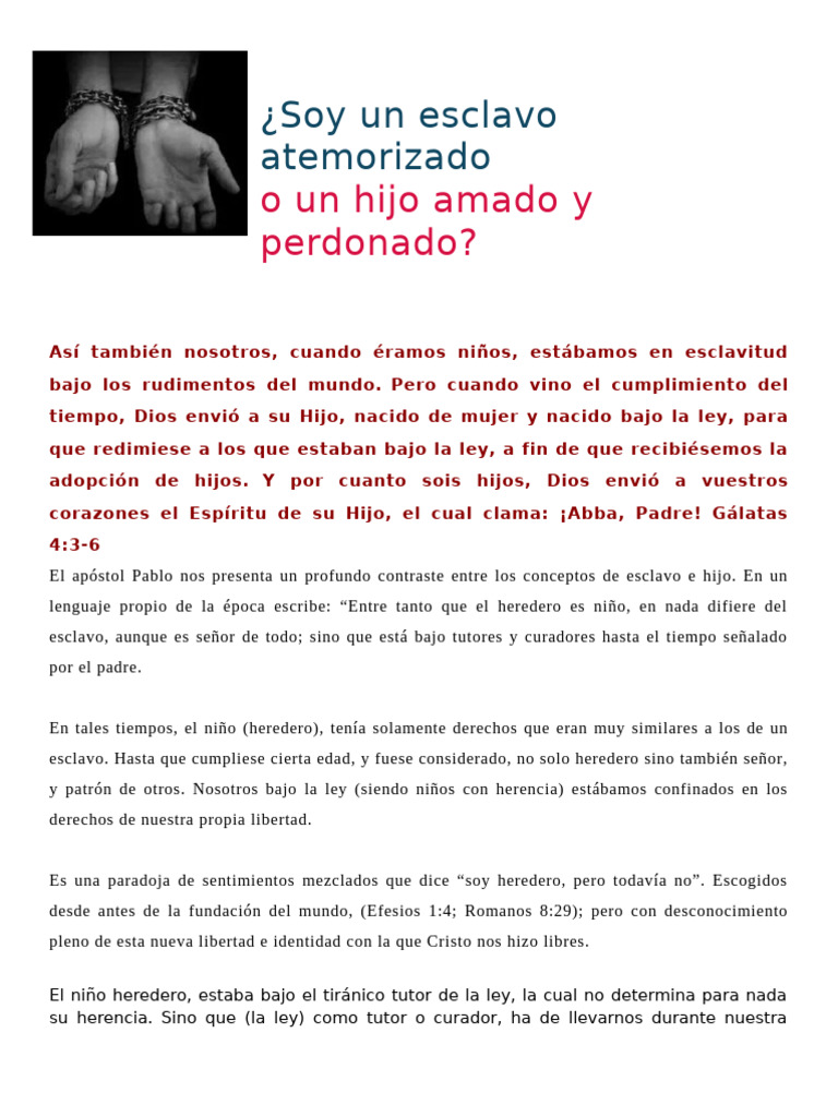 Esclavo o Hijo | PDF