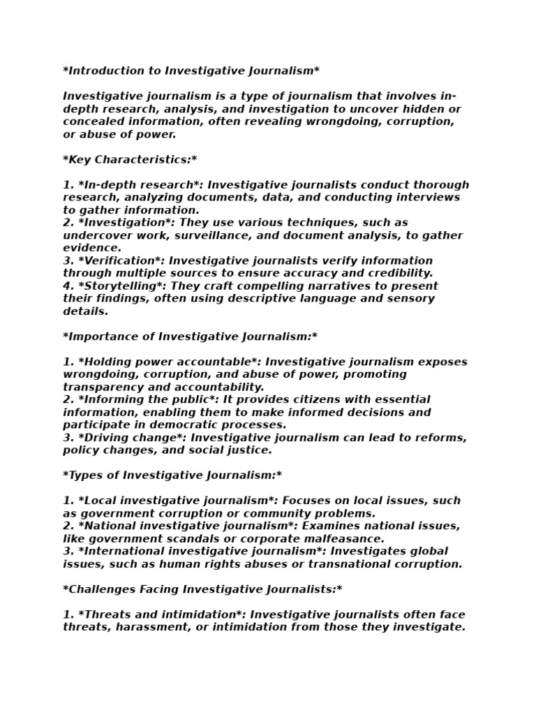 Investigative Journalism | PDF