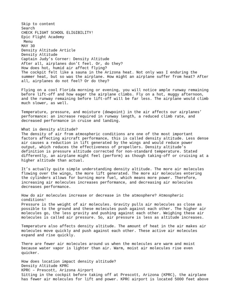 Density Altitude | PDF