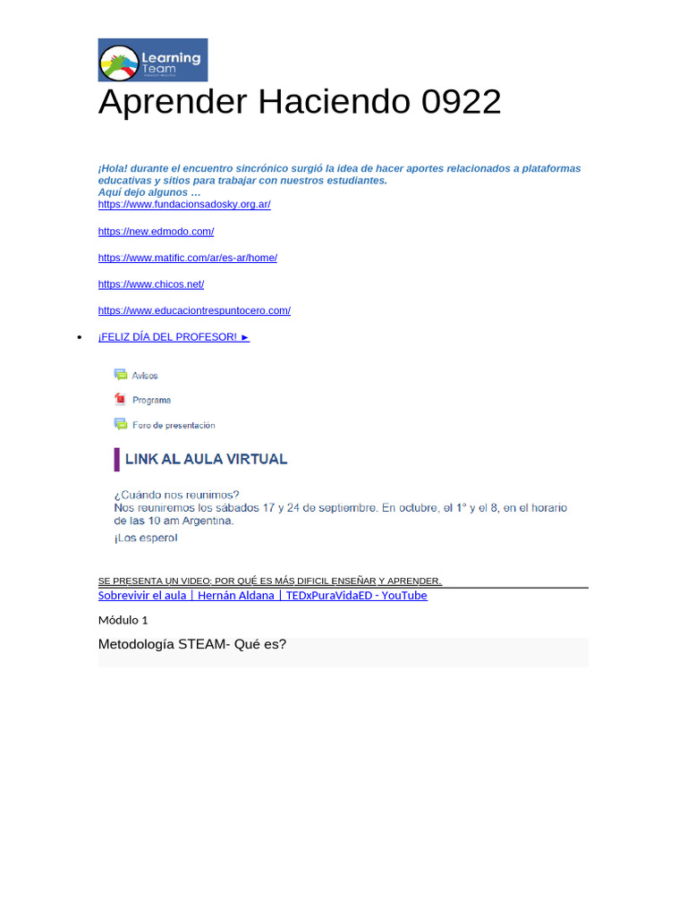 Aprender Haciendo 0922 | PDF