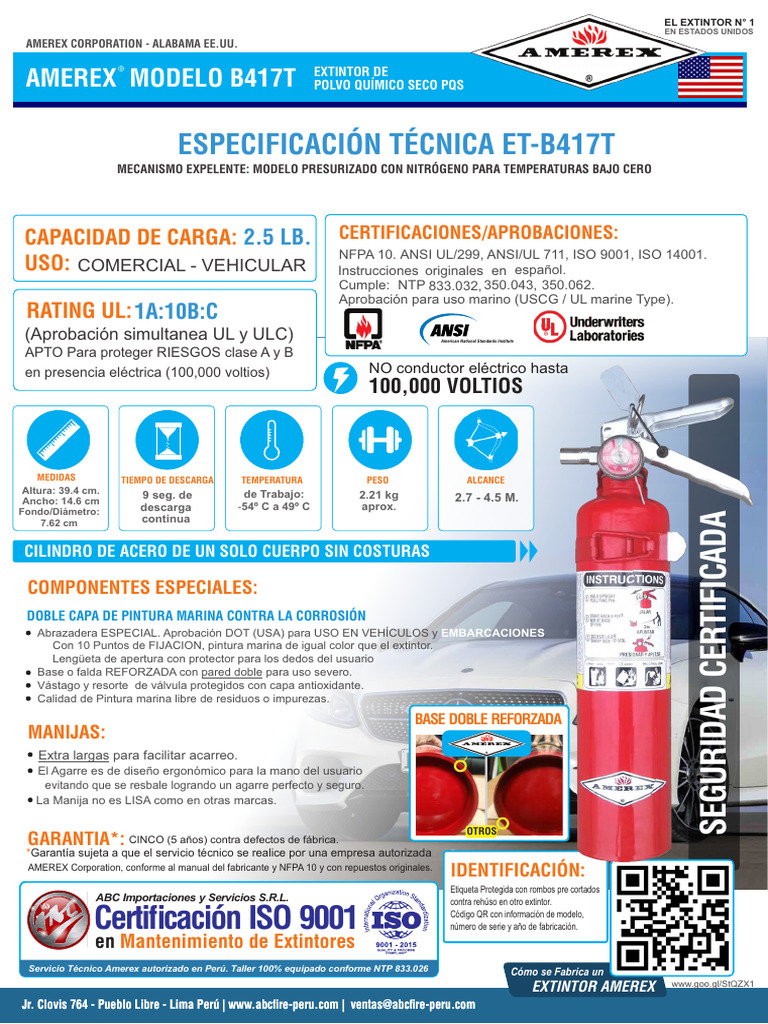 Ficha Tecnica Extintores | PDF | Materiales