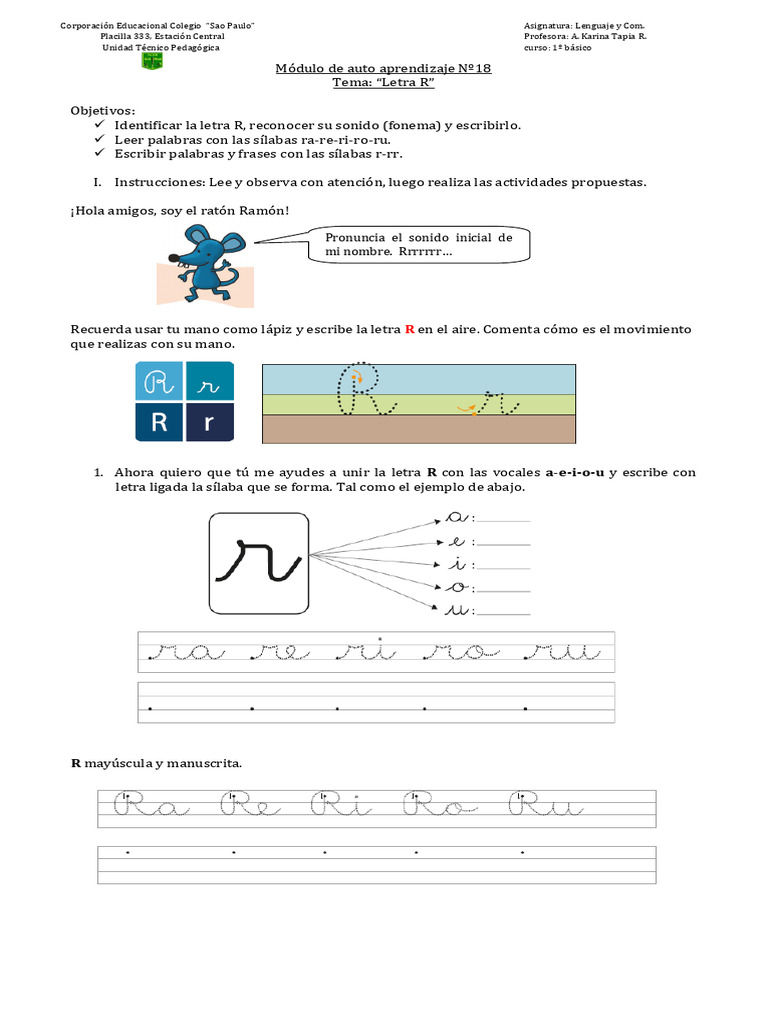 Ma18 Lenguaje 1°B | PDF