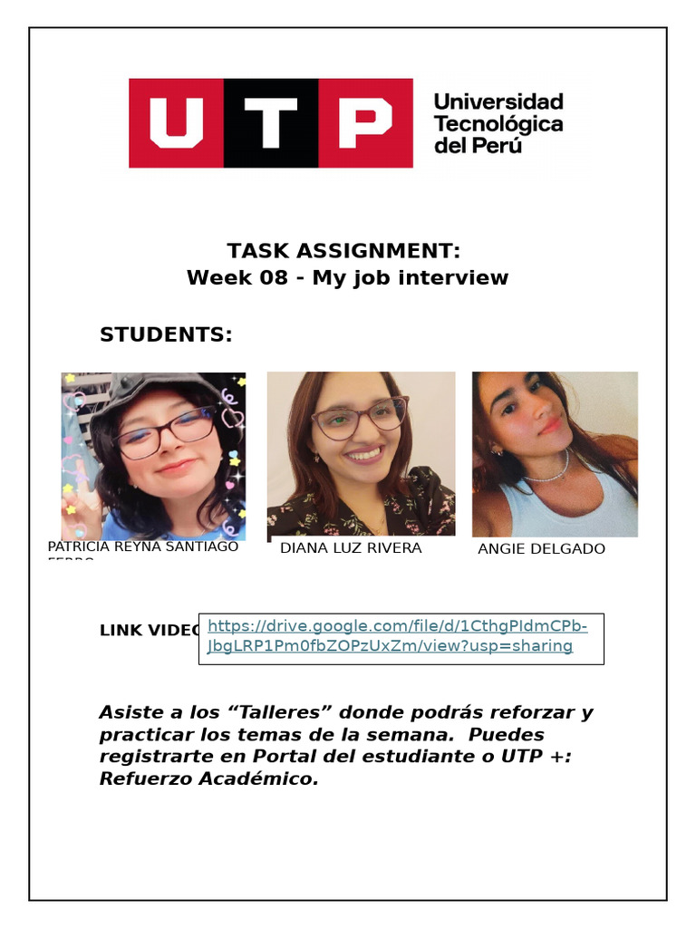 Week 08 - Task Assignment - My Job Interview | PDF