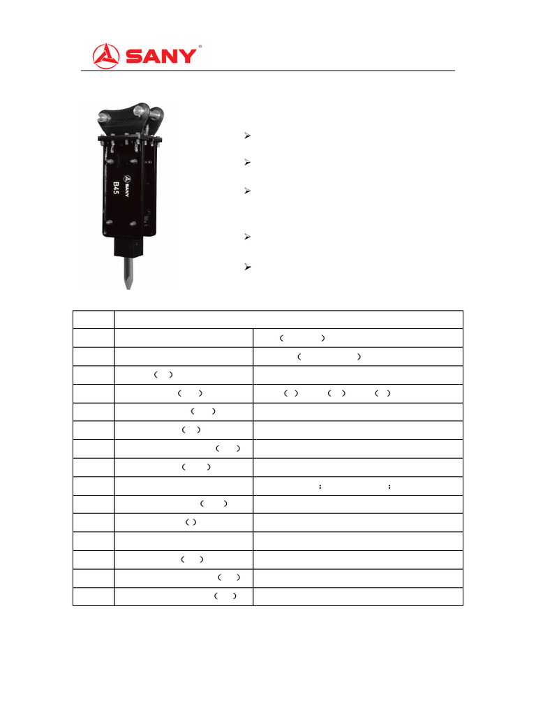 B45 (SYB16H) TopType Hydraulic Breaker | PDF