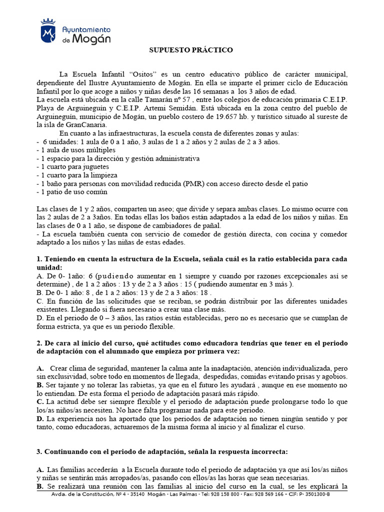 Supuesto Práctico CANARIAS - 2 | PDF | Evaluación | Salud y bienestar