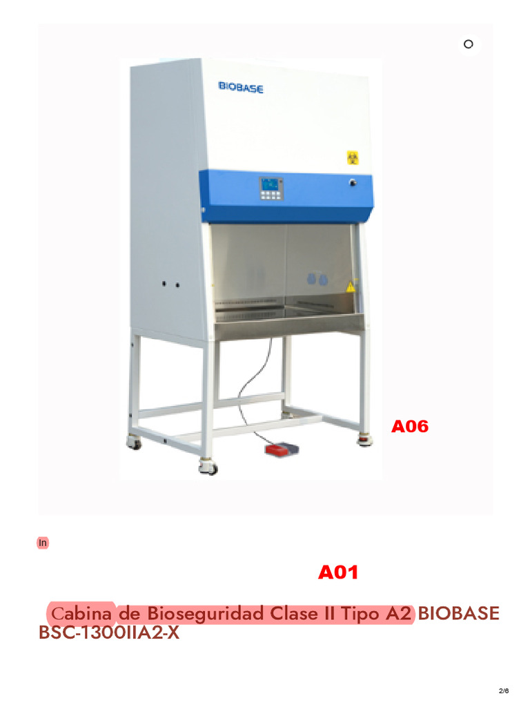 Cabina de Bioseguridad Clase II Tipo A2 BIOBASE BSC-1300IIA2-X ...