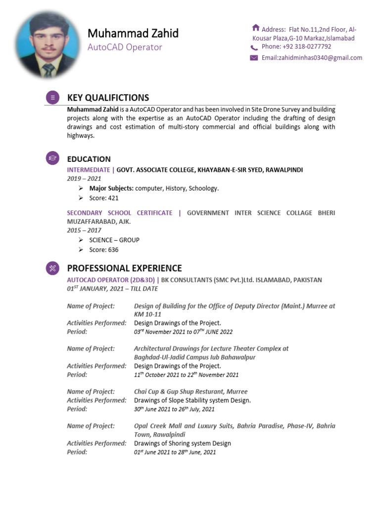 AutoCAD Operator Zahid | PDF