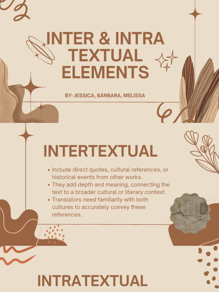 Inter & Intra Textual Elements | PDF