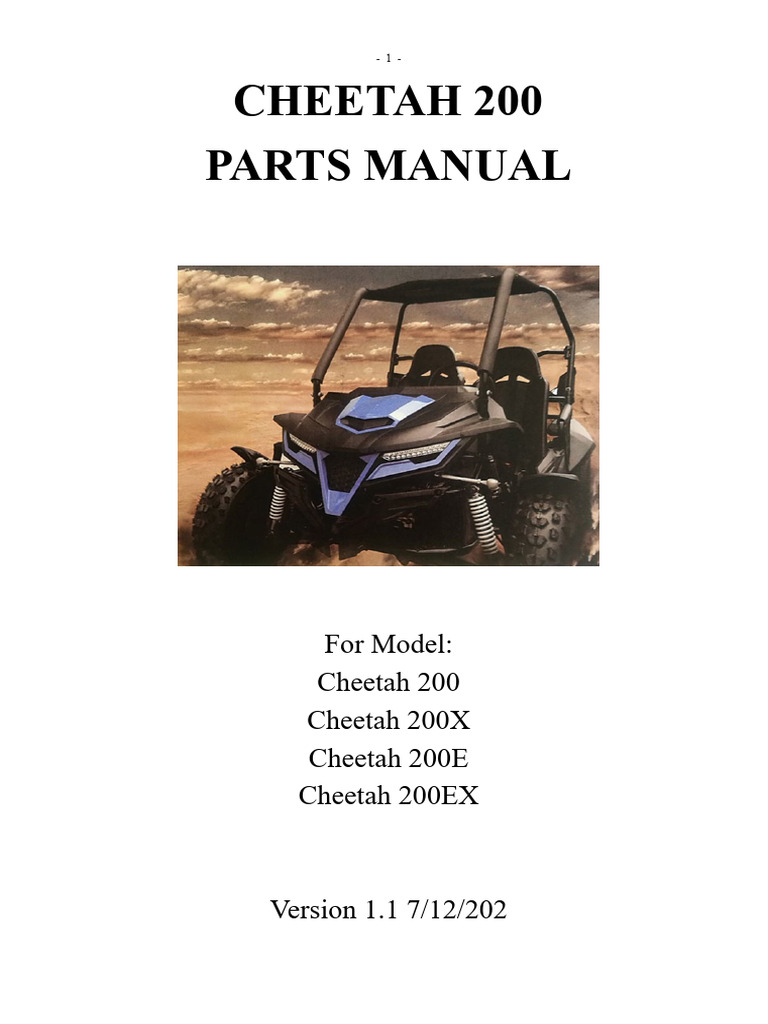 Cheetah 200 Manual | PDF