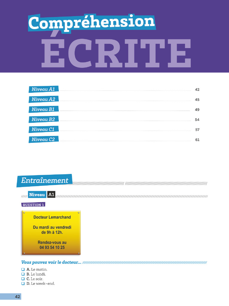 Comprehension Ecrite PAGE 1 A 13 | PDF