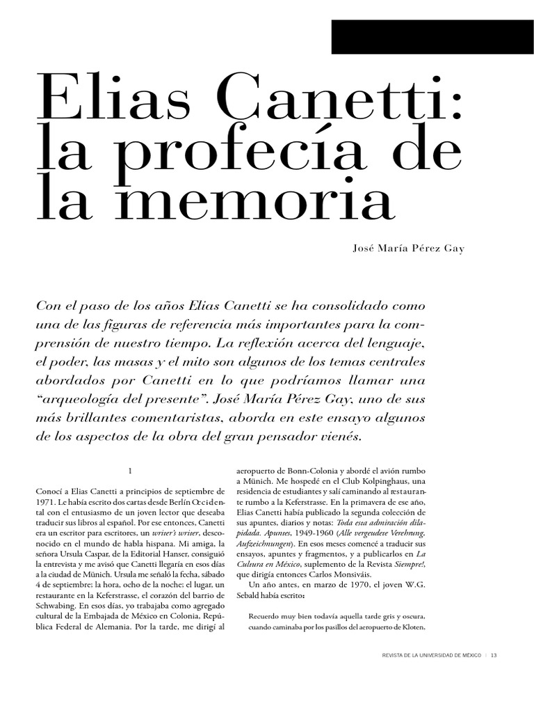 Canetti Entrevista | PDF | Traducciones | Novelas