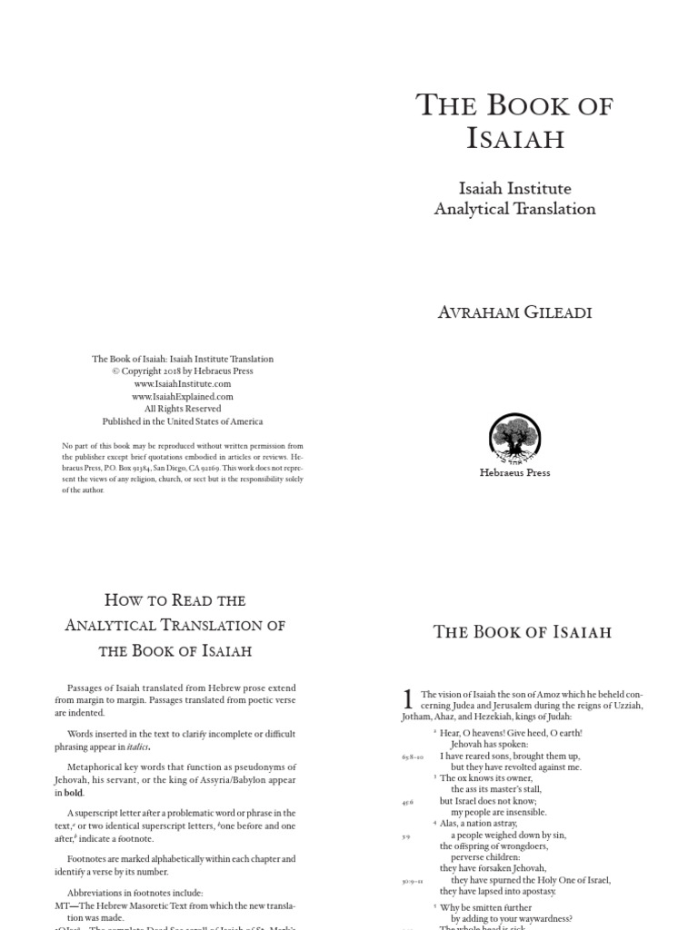 Free Analytical Translation of Isaiah | PDF