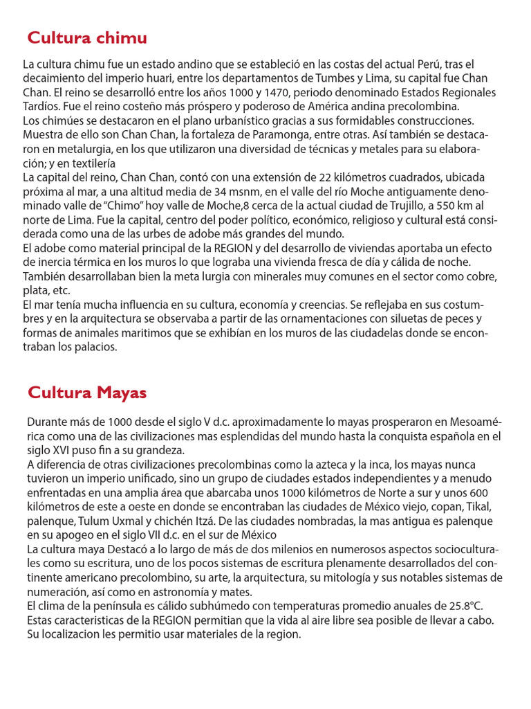 Textos CHIMU MAYAS | PDF Textos CHIMU MAYAS | PDF