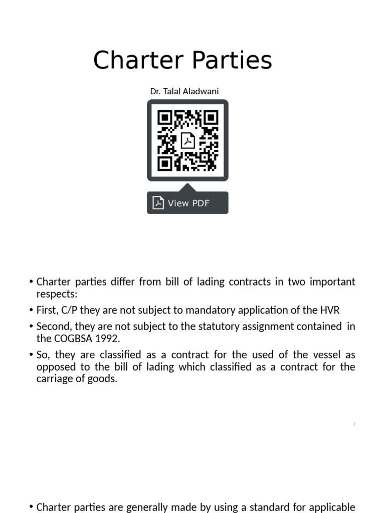 Charter Parties | PDF