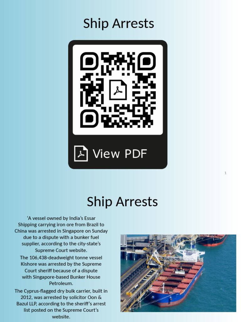 Ship Arrest - KML 1980 D | PDF