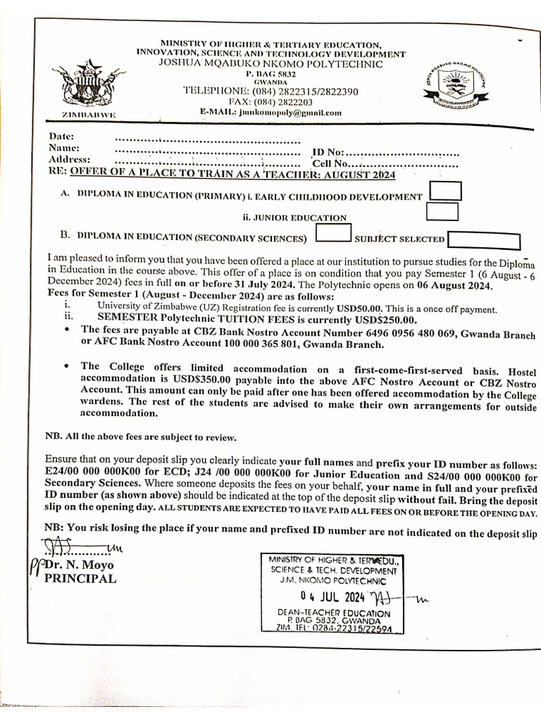 Sample Offer Letter | PDF