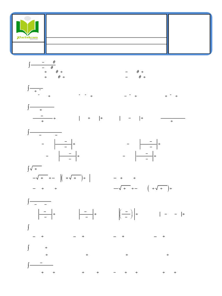 Chapter - 7 - Integrals & Definite Integral | PDF | Algebra | Teaching Methods & Materials