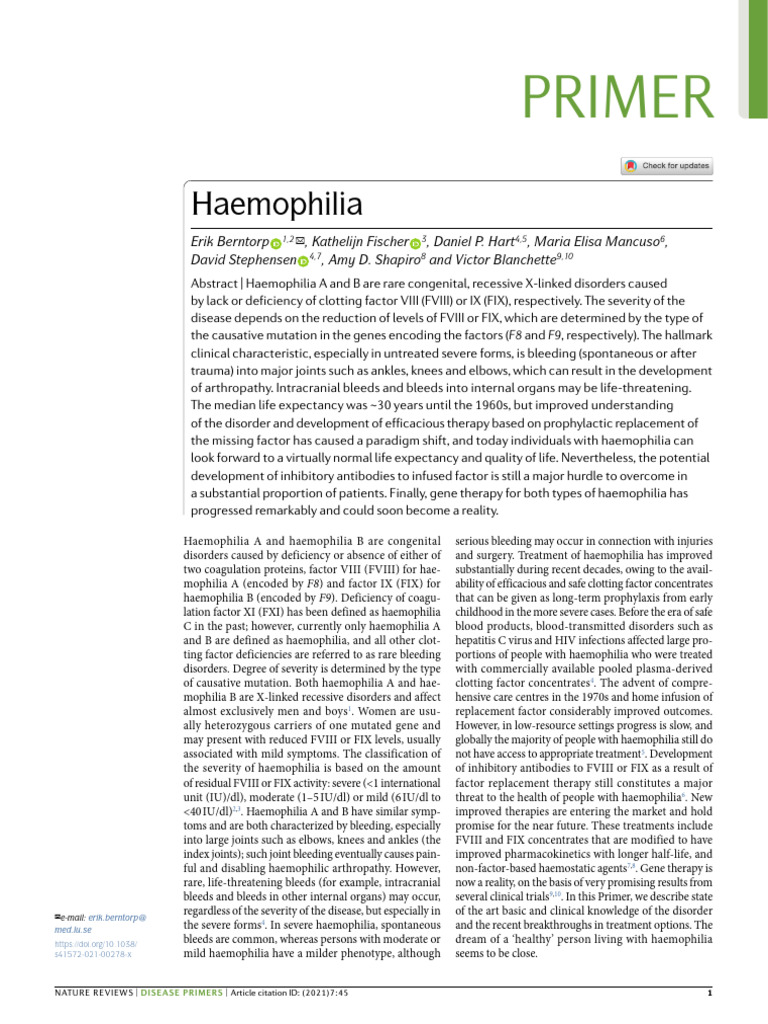 Haemophilia | PDF
