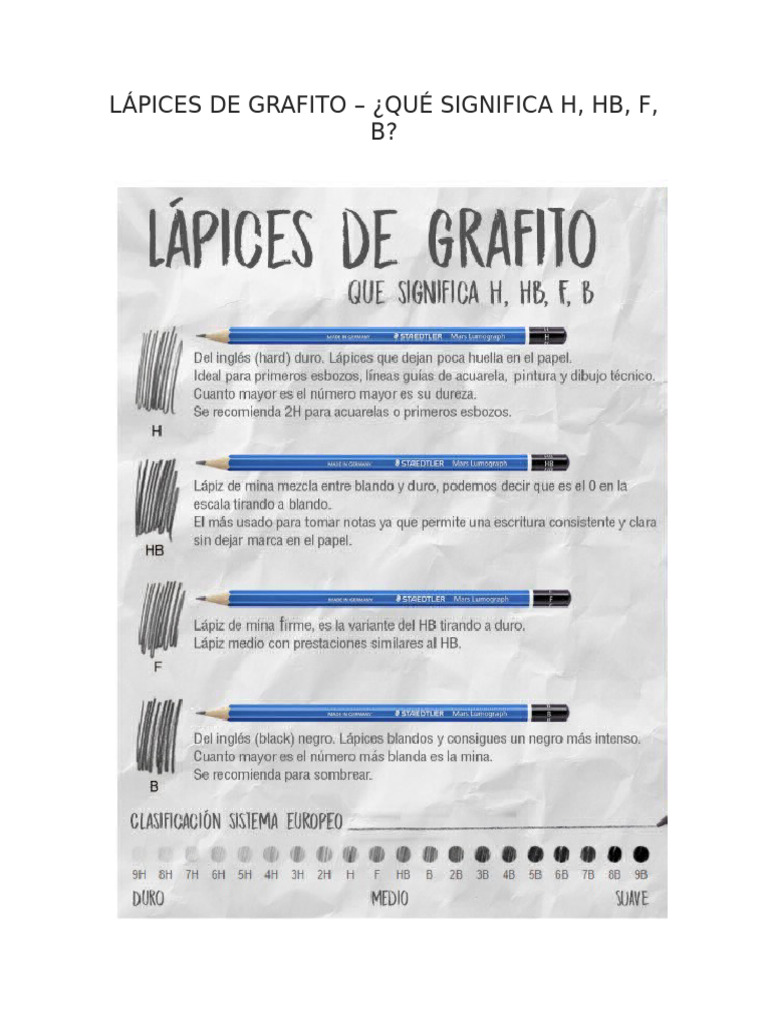 Uso del lápiz 2B en dibujo y escritura | PDF | Hogar, jardinería y ...