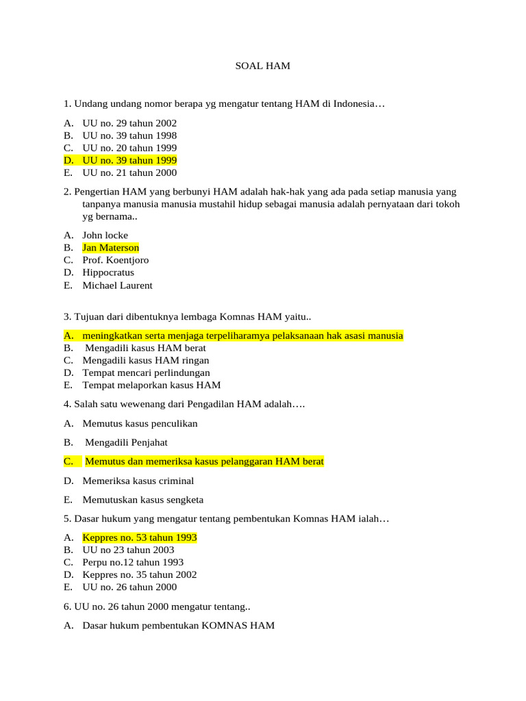 Soal Ham | PDF