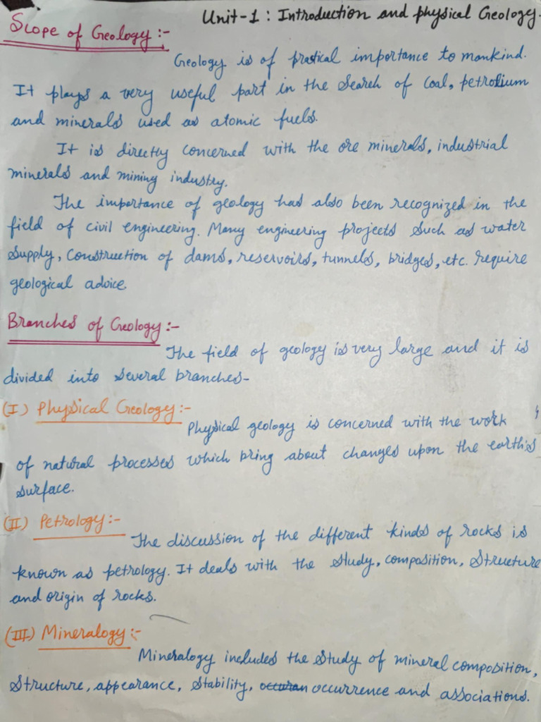 Unit-1 Physical Geology | PDF