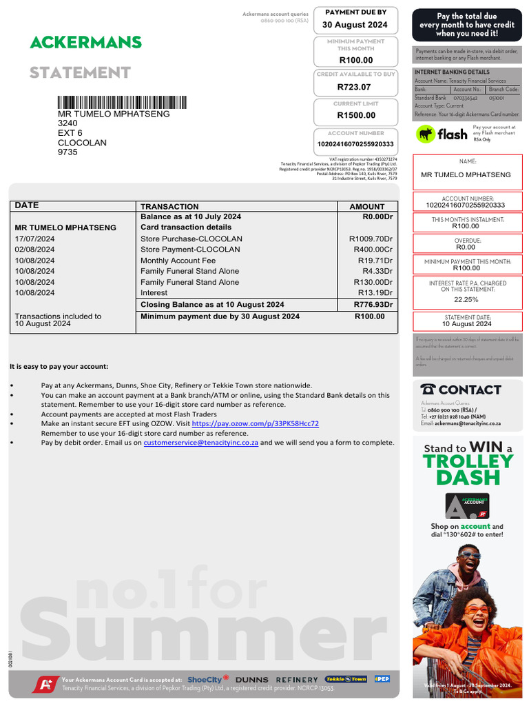 Statement | PDF | Credit Card | Debit Card