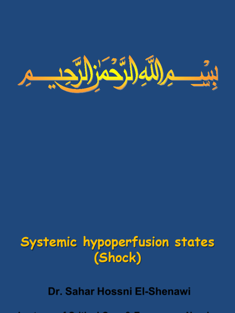 Systemic Hypoperfusion States F | PDF