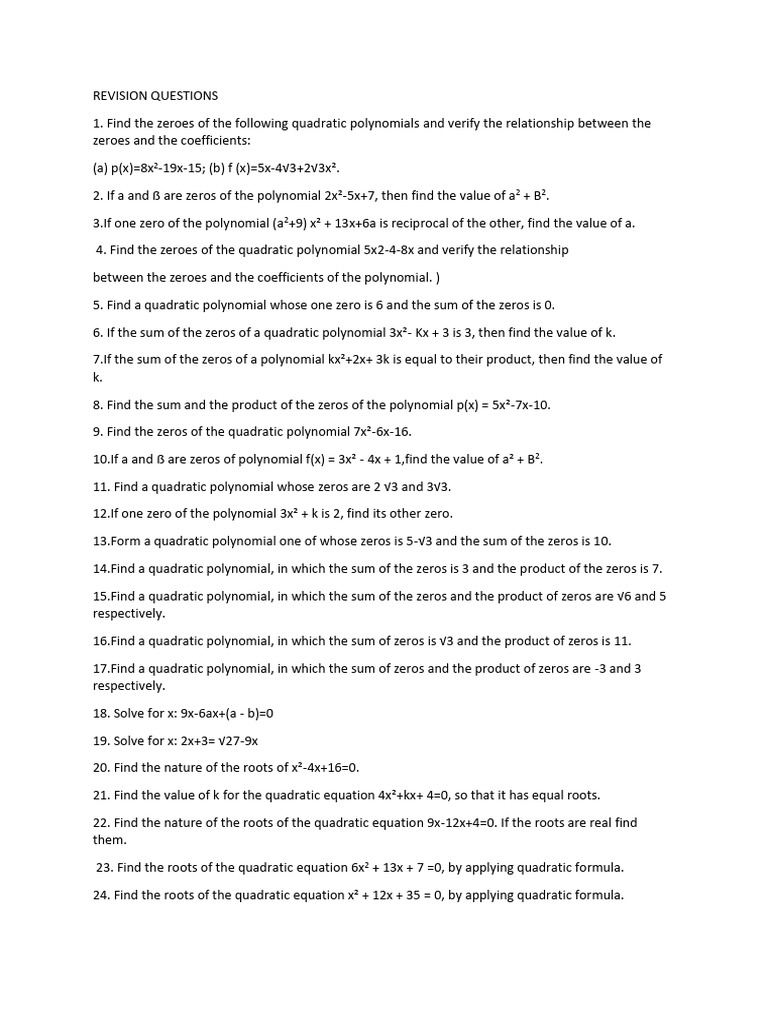 Revision Questions | PDF