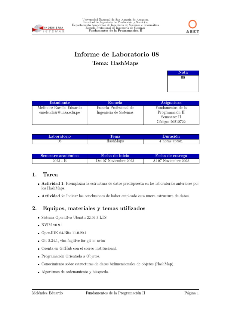 Informe Lab 08 | PDF