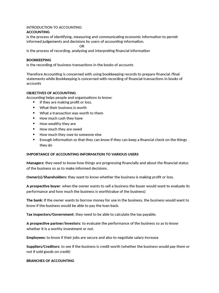 Accounting Notes | PDF