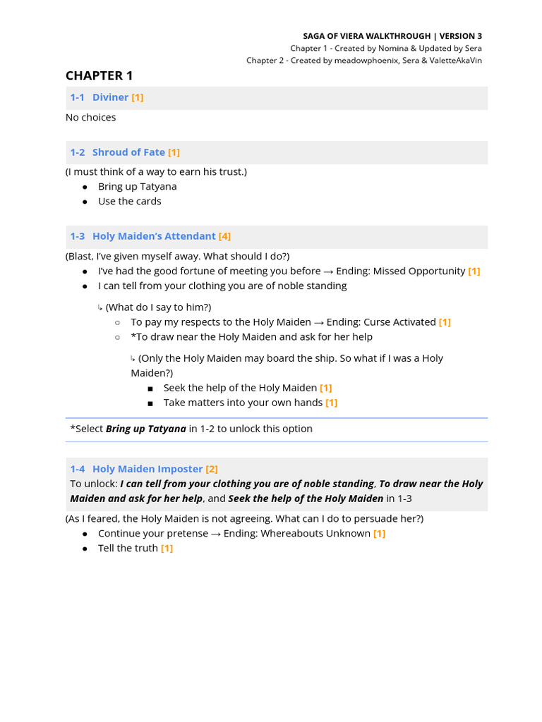 SoV Walkthrough | PDF