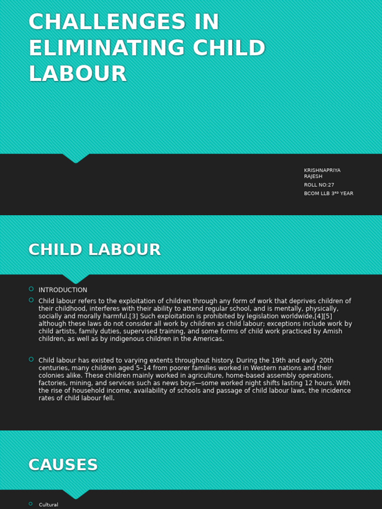 Challenges in Eliminating Child Labour | PDF