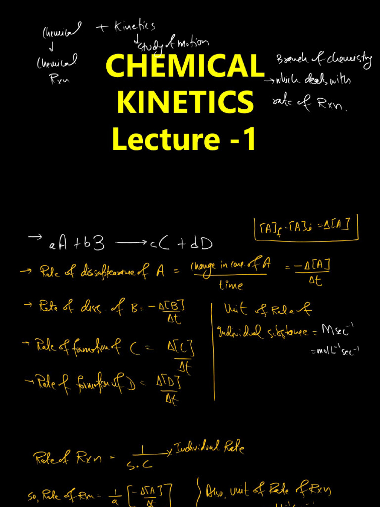 Chemical Kinetics Lec-1 | PDF