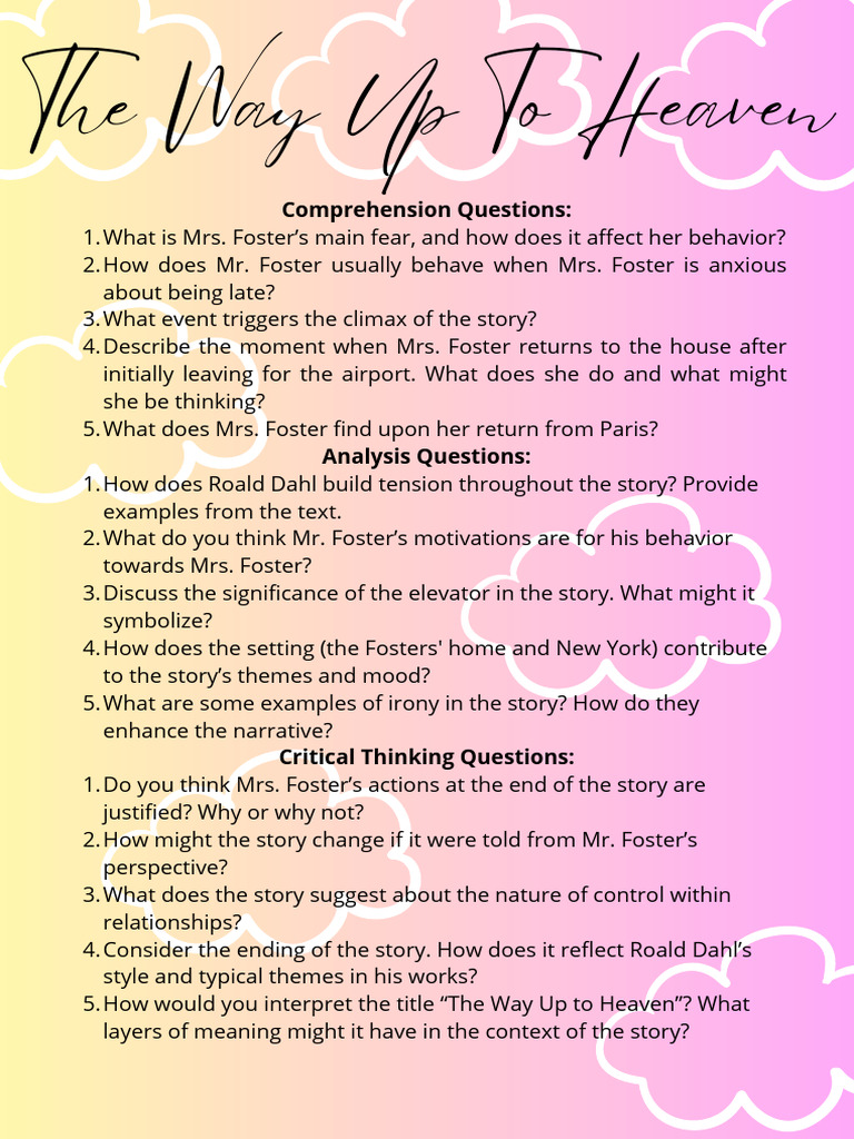 The Way Up To Heaven: Comprehension Questions | PDF