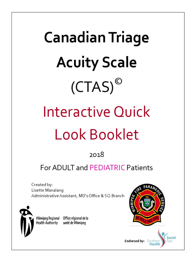Canadian-Triage-Acuity-Scale-CTAS-Interactive-Quick-Look-Booklet | PDF