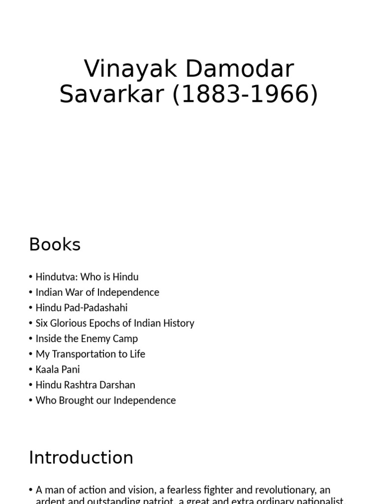 Vinayak Damodar Savarkar (1883-1966) | PDF